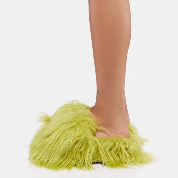 Dolls Kill | Shoes | Dolls Kill Case Of The Grumpiesfuzzy Slides | Poshmark